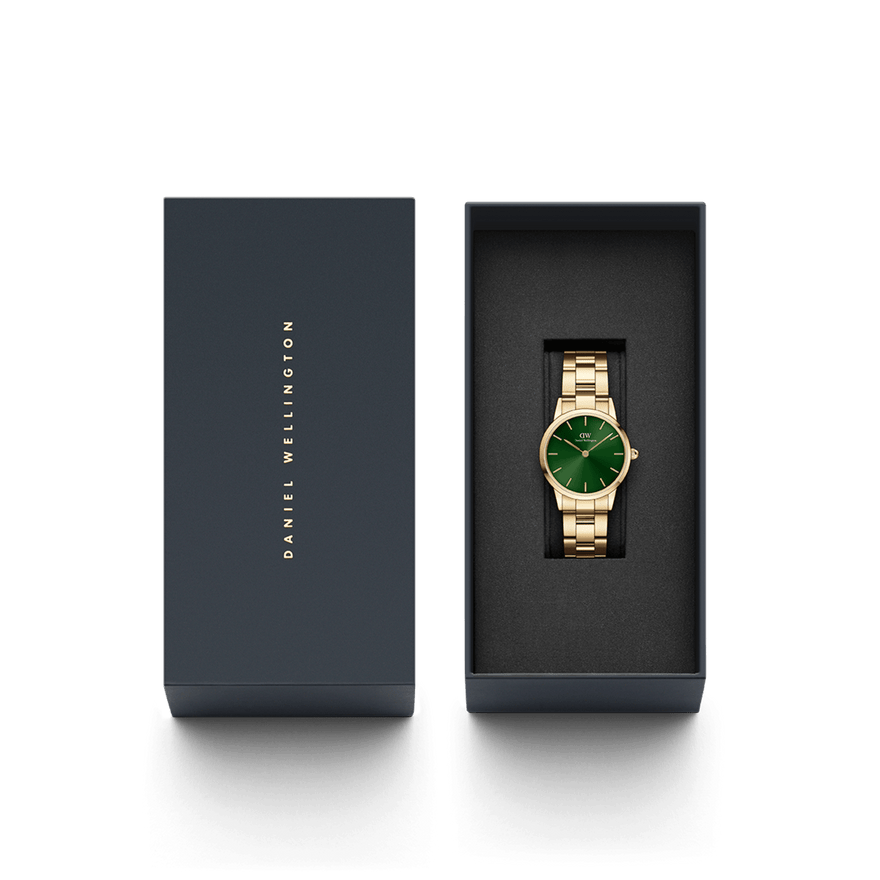 Iconic Link Emerald - Watch Gold with Green Dial | DW