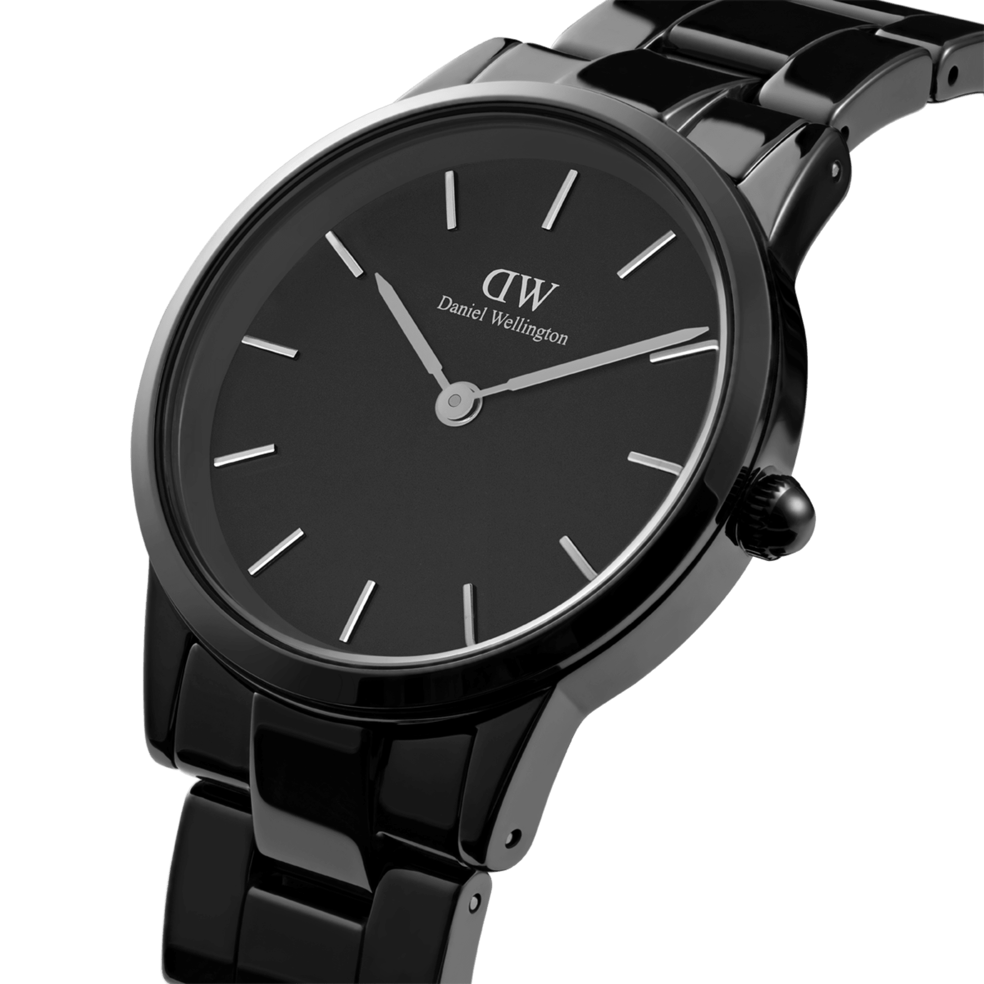 Iconic Link Ceramic - Stylish black ceramic watch 32mm | DW